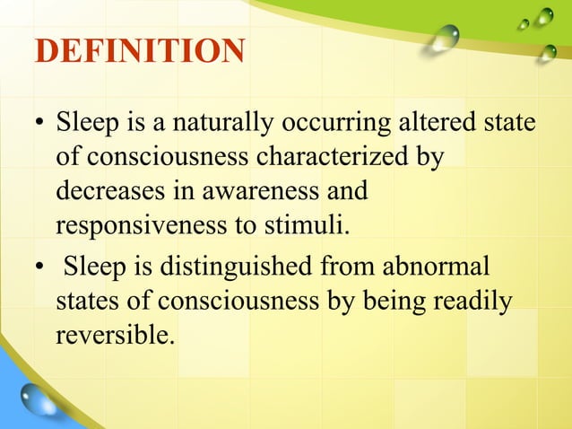 Sleep pattern and its disturbances | PPTX | Sleep Disorders | Diseases ...