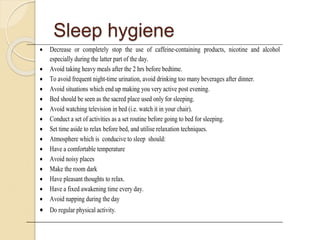 SLEEP , TYPES OF SLEEP AND ITS MANAGEMENT PPT.. | PPTX