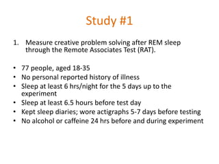 Creativity and Sleep | PPTX