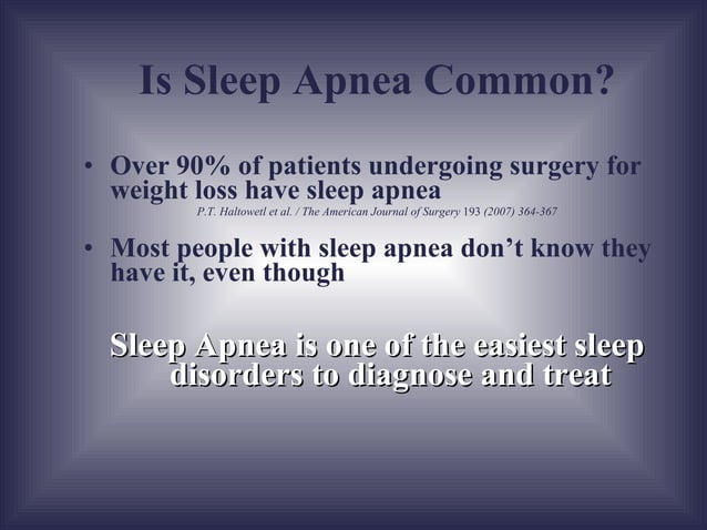 Sleep Apnea Presentation | PPT | Free Download