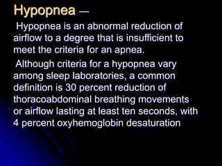 Sleep related disorders.ppt | Lung and Respiratory Health | Diseases ...