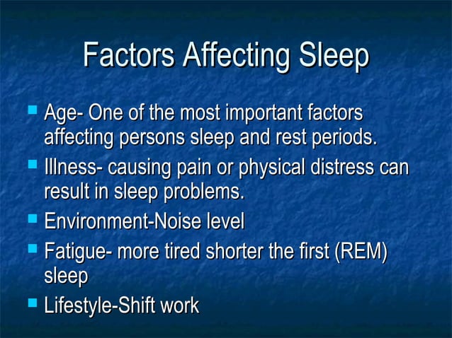 Sleep & rest pattern | PPT