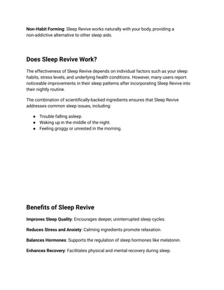 Sleep Revive Reviews_ How It Works, Benefits, Ingredients, and Possible ...
