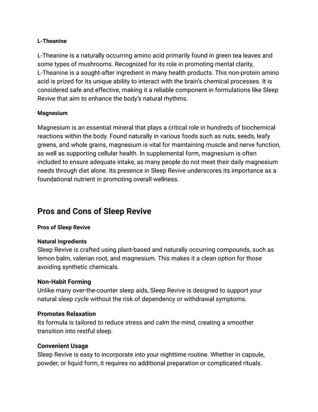 Sleep Revive Reviews_ How It Works, Benefits, Ingredients, and Possible ...