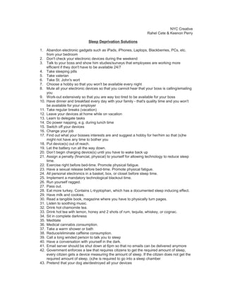 Sleep Solutions List via RC KP | PDF