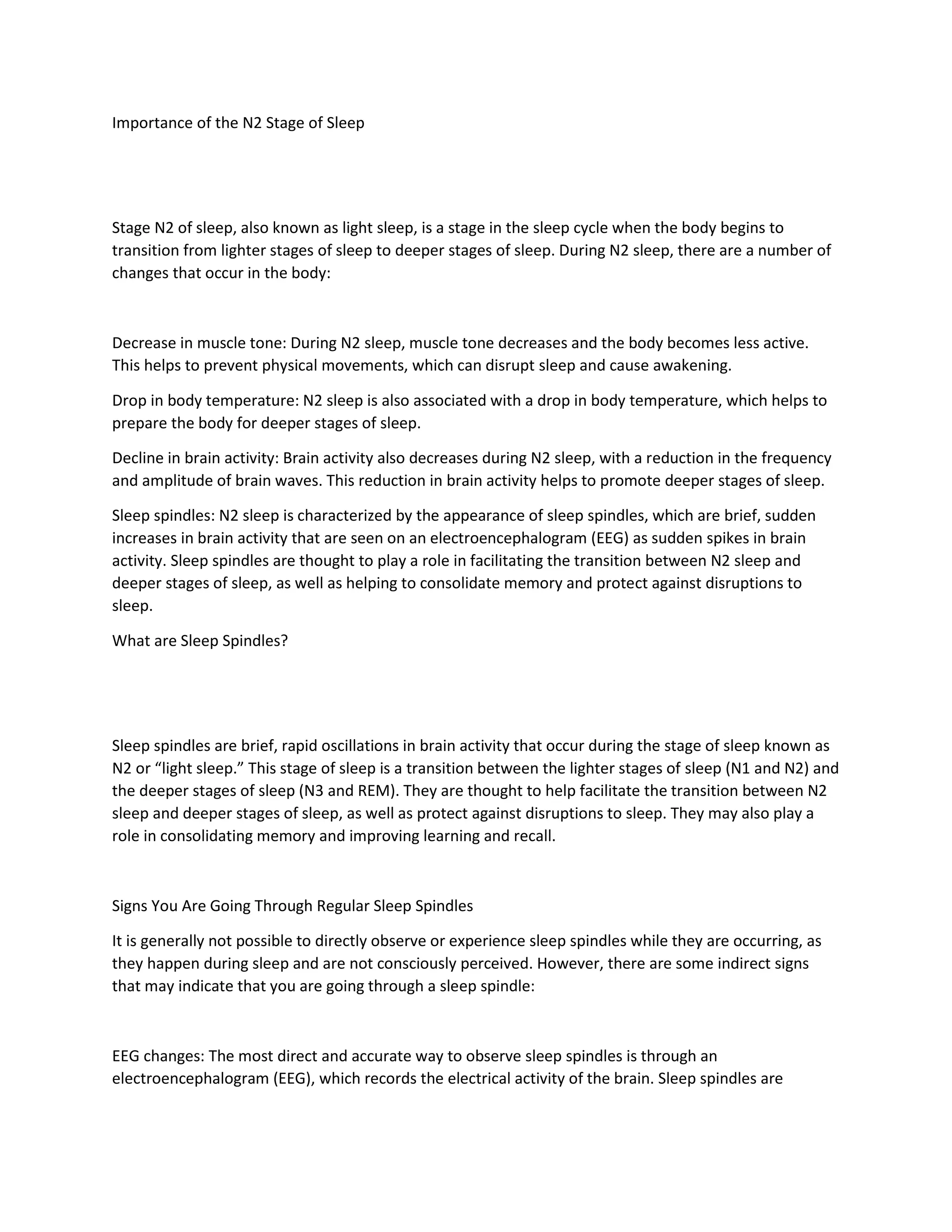 Sleep Spindles: Stages of Sleep and How To Sleep Like a Baby | PDF