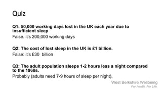 Sleep well work well taster | PPT