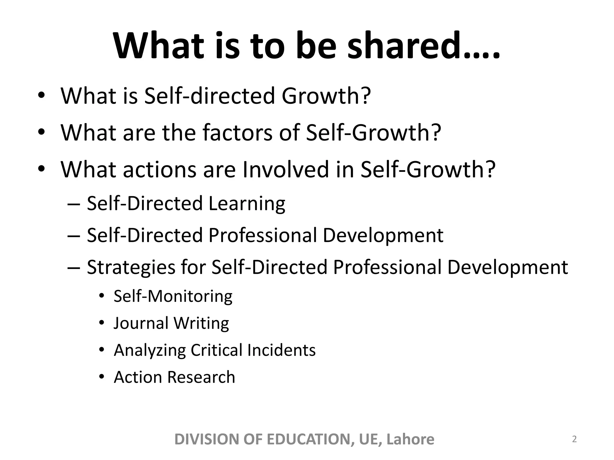 Self directed growth | PPTX