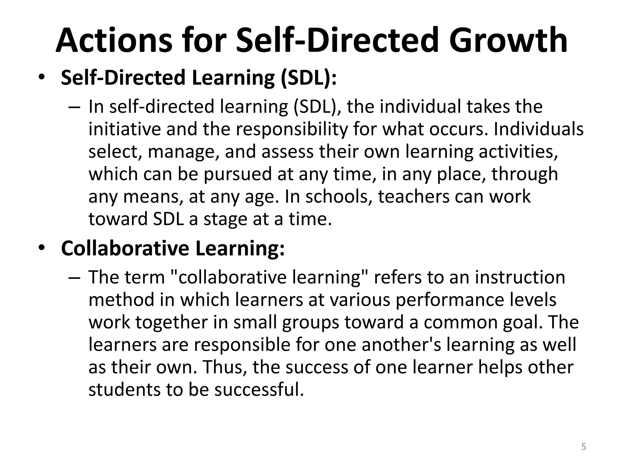 Self directed growth | PPTX