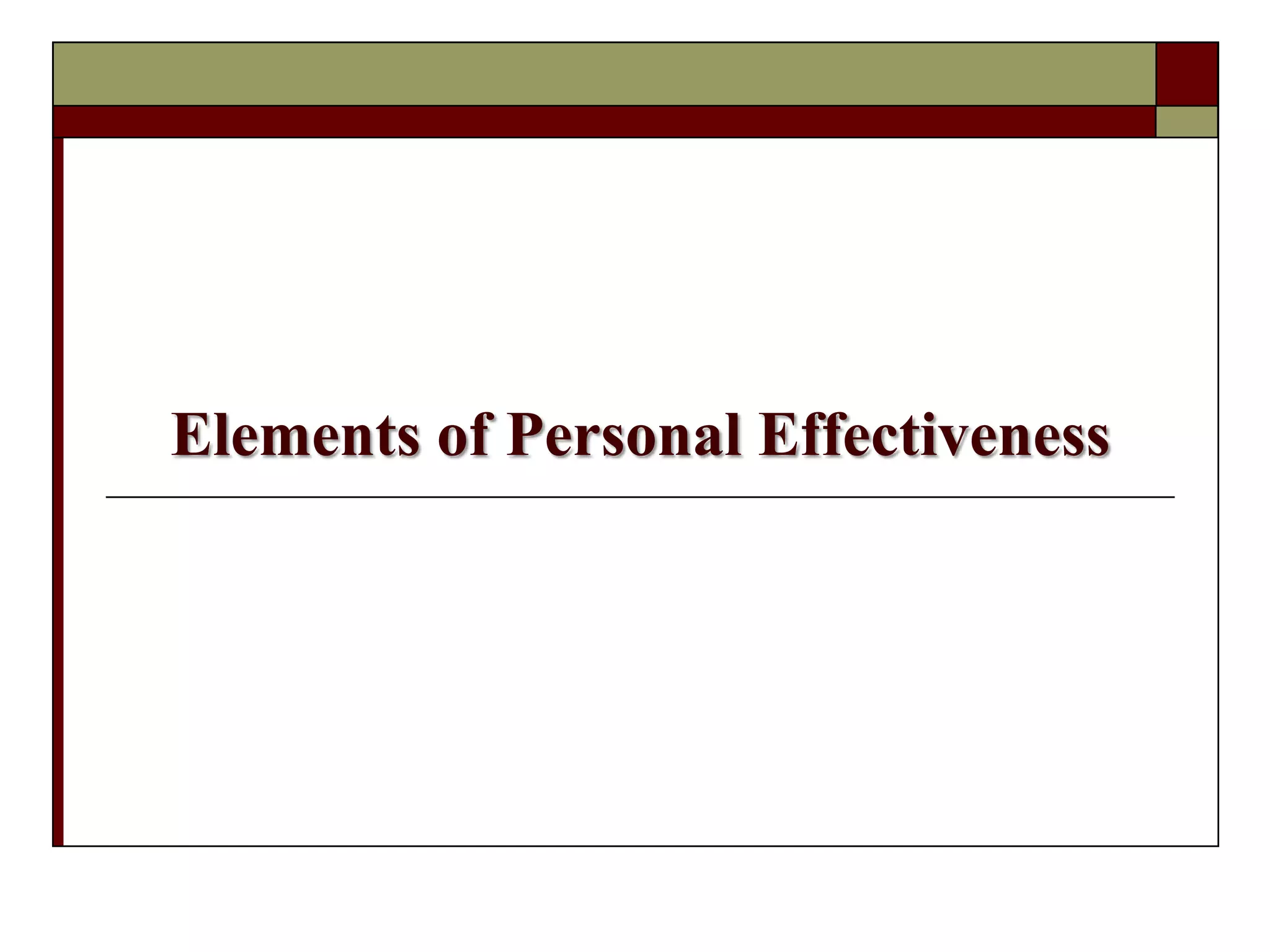 Personal Effectiveness | PPTX