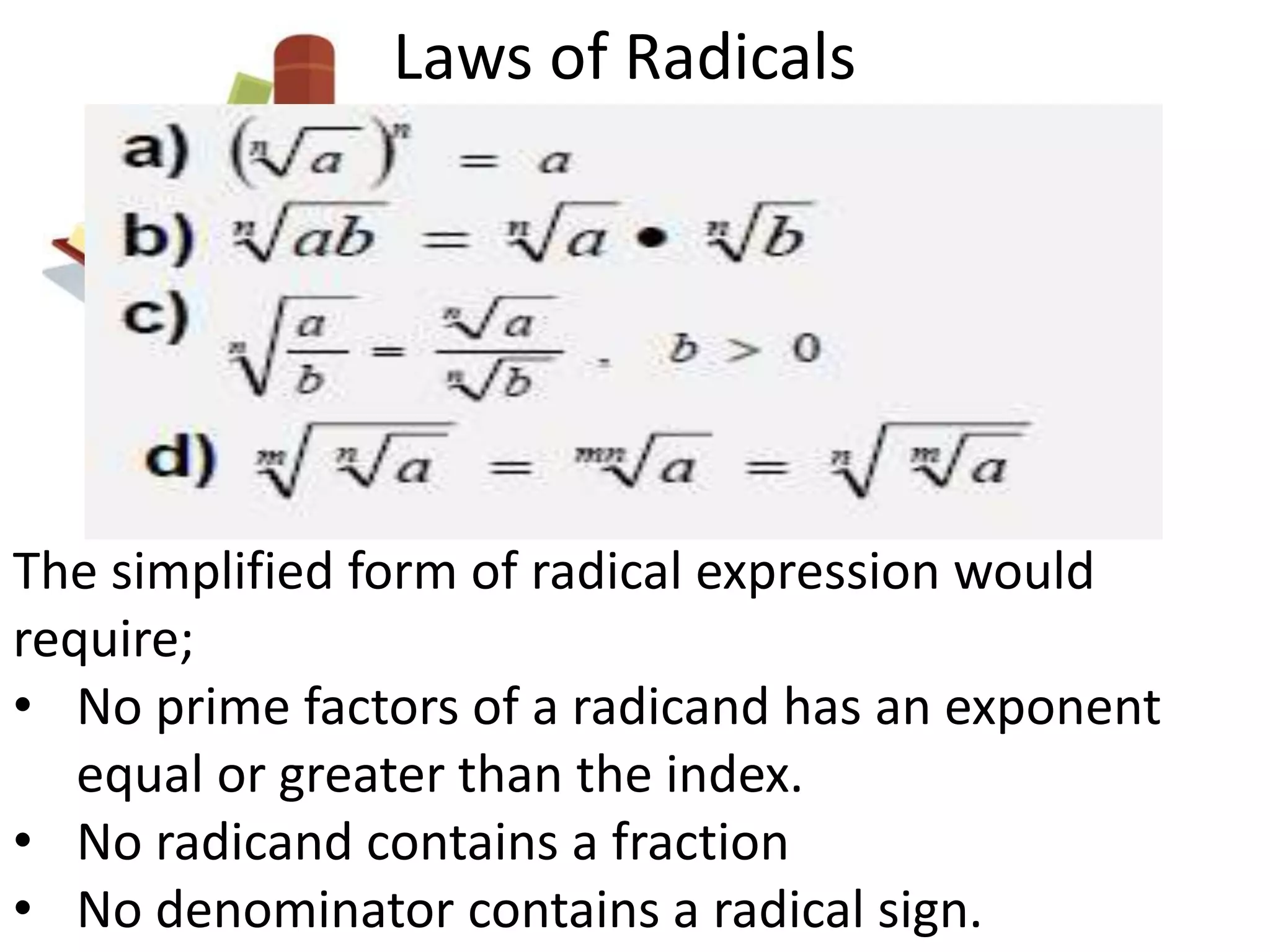 Module 4 Grade 9 Mathematics (RADICALS) | PPTX