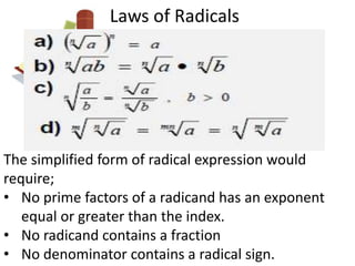 Module 4 Grade 9 Mathematics (RADICALS) | PPTX