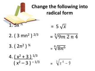 Module 4 Grade 9 Mathematics (RADICALS) | PPTX