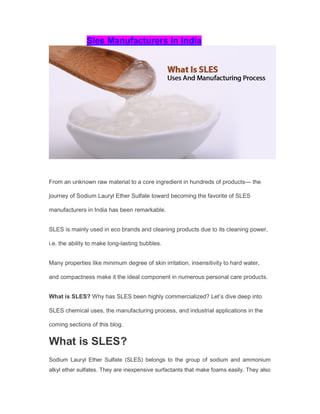 Sles Manufacturers In India Bansal Trading | PDF