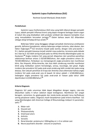 Apa yang perlu dokter ketahui mengenai Lupus ? | DOCX
