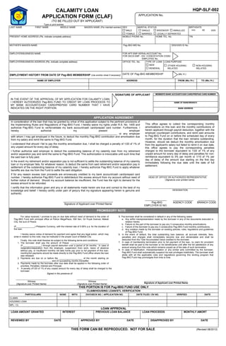 Slf002 calamity loanapplicationform(claf)_v02 | PDF