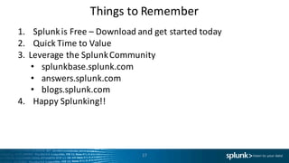 Getting Started with Splunk Enterprise | PPT