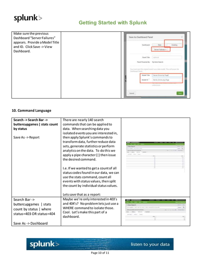 Getting Started with Splunk Enterprise - Demo | DOCX | Search | Internet