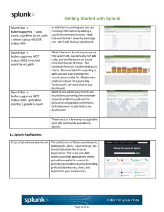 Getting Started with Splunk Enterprise - Demo | DOCX | Search | Internet