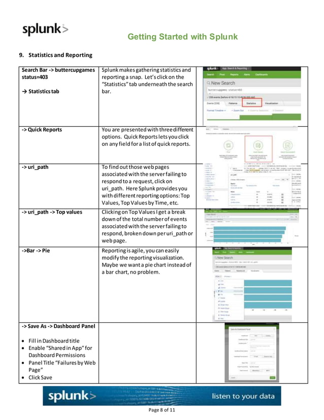 Getting Started with Splunk Enterprise - Demo | DOCX | Search | Internet