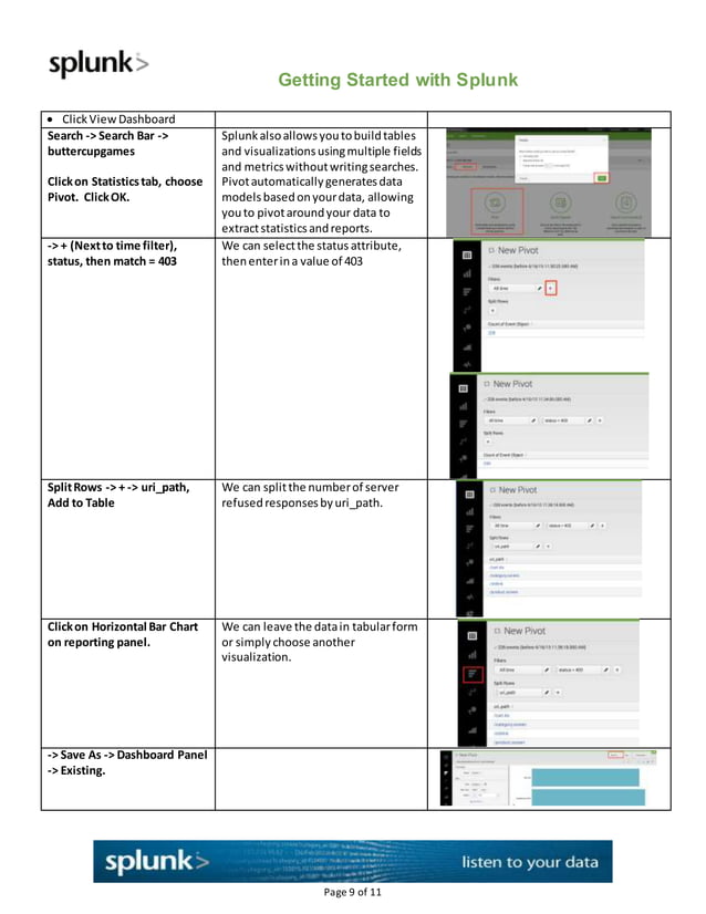 Getting Started with Splunk Enterprise - Demo | DOCX | Search | Internet