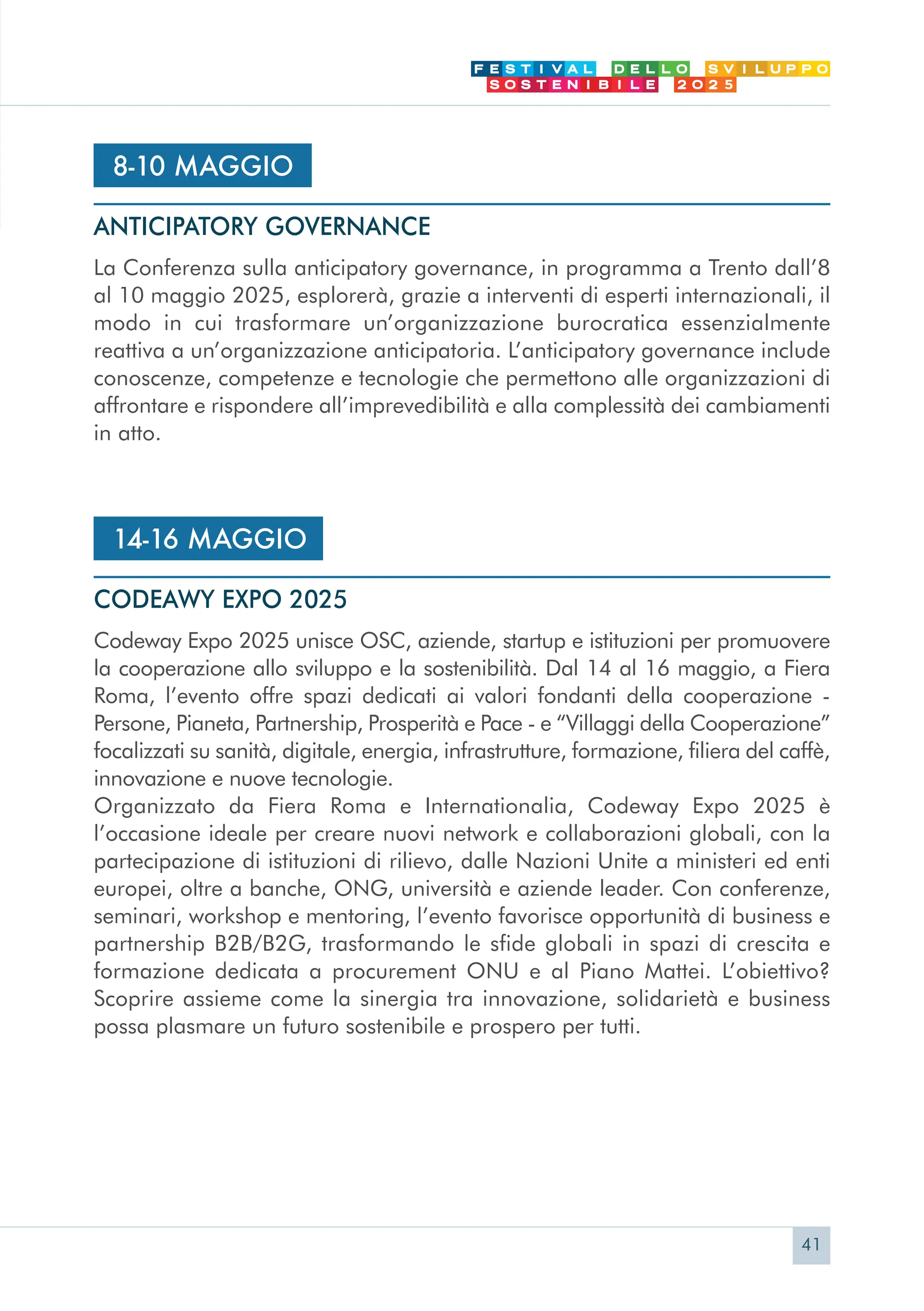 Programma Festival Sviluppo Sostenibile 2025 | PDF