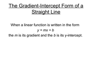 Graphs of straight lines | PPT