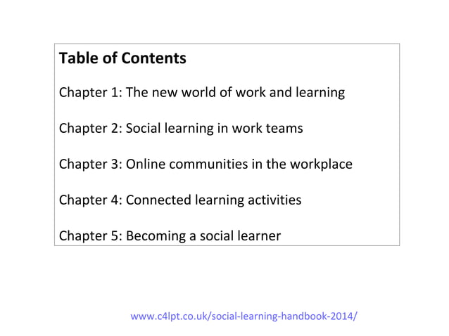 Social Learning Handbook 2014 | PPTX