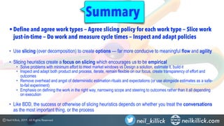 Slicing heuristics - Techniques for improving value generation, speed ...