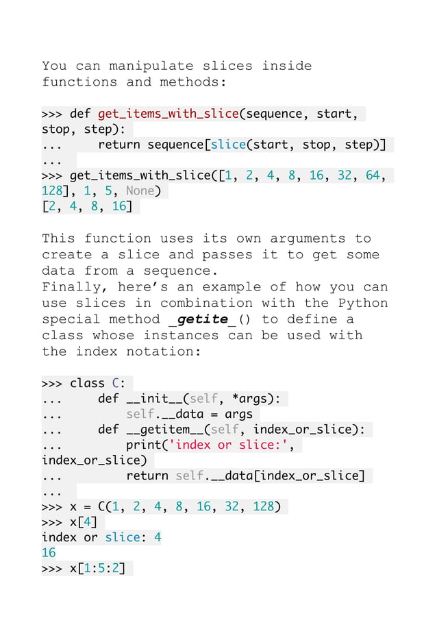 Slicing in Python - What is It? | PDF