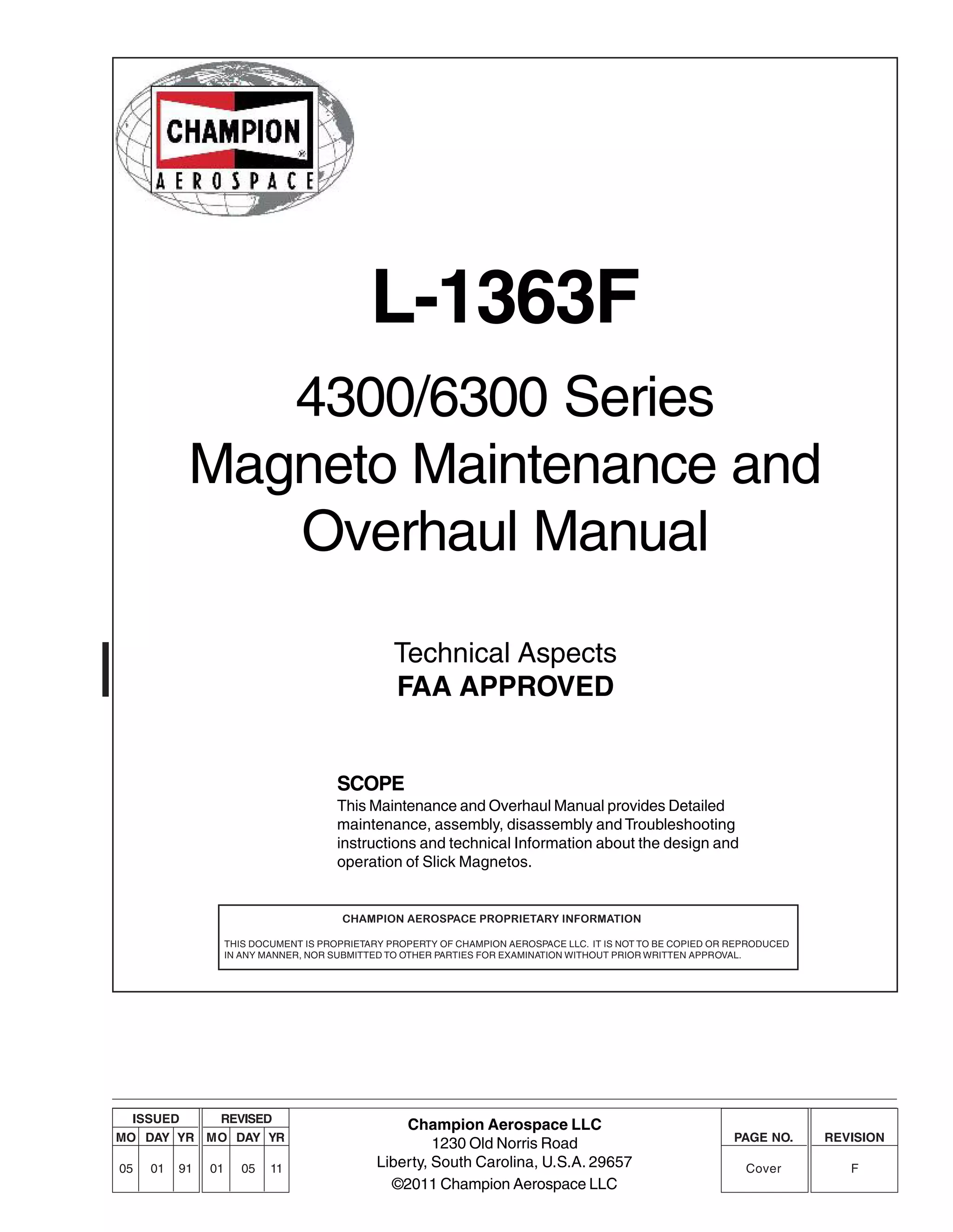 Slick magoverhaulmanual 4300 & 6300 series | PDF