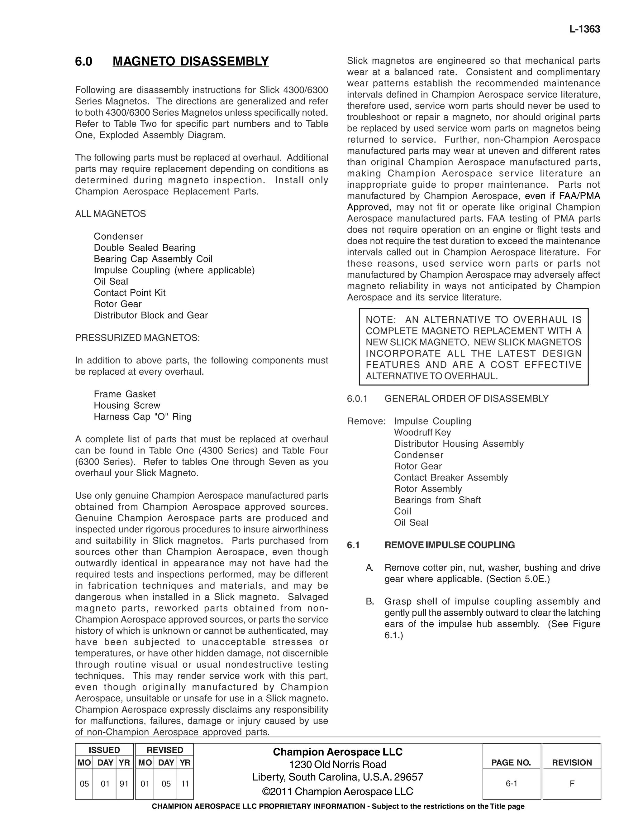 Slick magoverhaulmanual 4300 & 6300 series | PDF