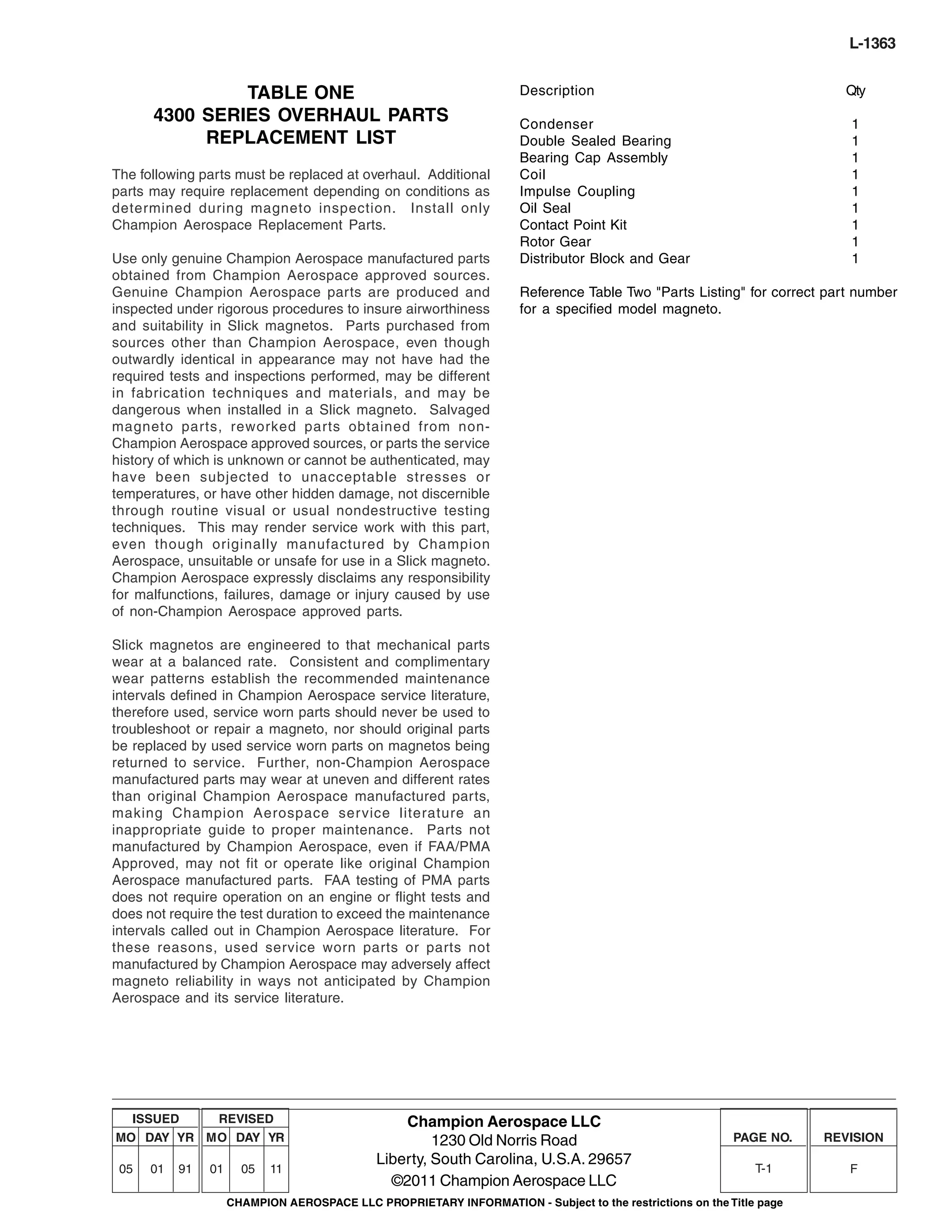 Slick magoverhaulmanual 4300 & 6300 series | PDF