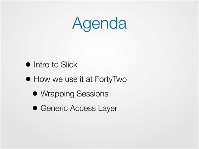 Using Scala Slick at FortyTwo | PDF | Databases | Computer Software and Applications