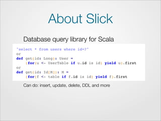 Using Scala Slick at FortyTwo | PDF | Databases | Computer Software and Applications