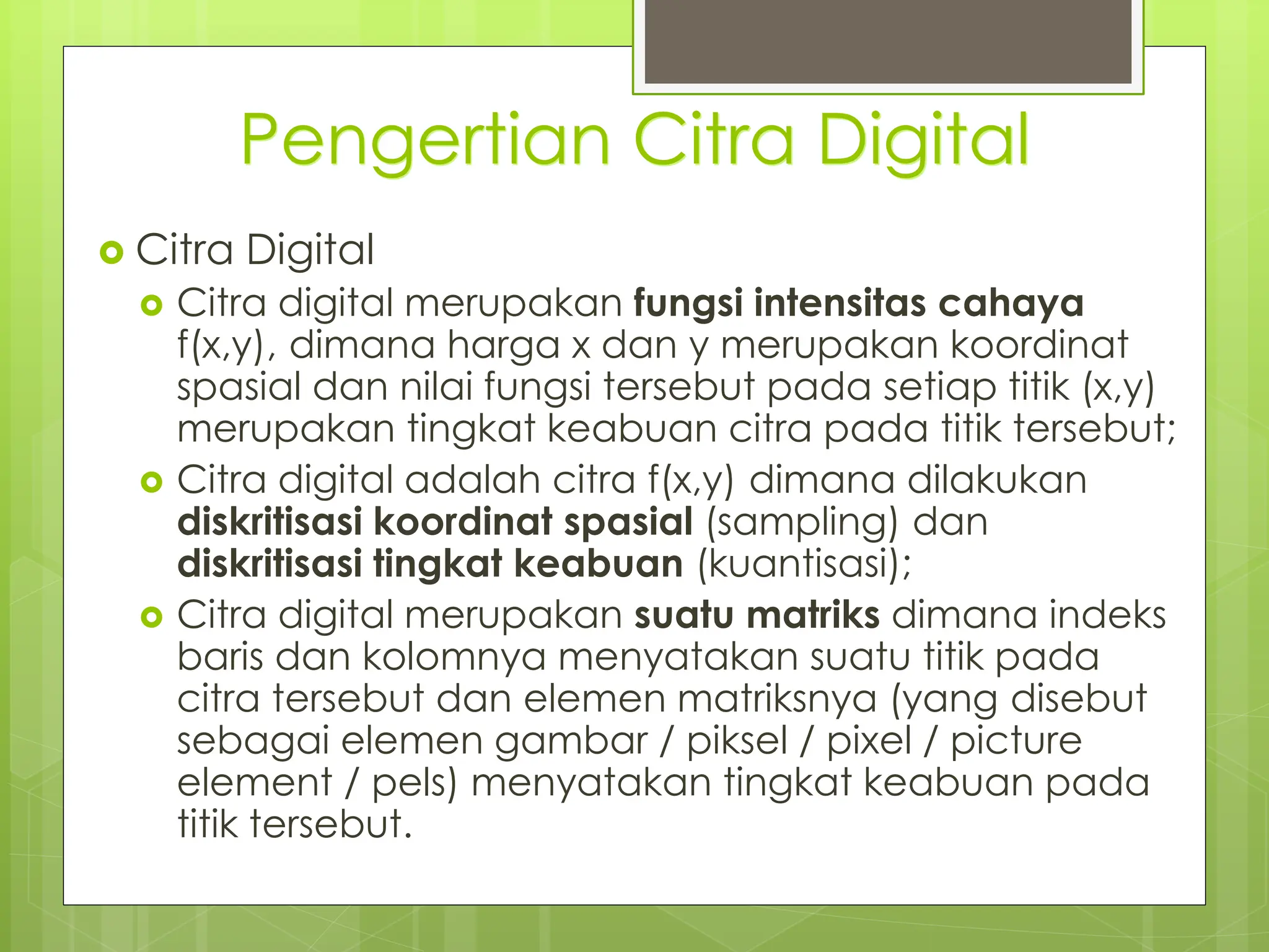 Pengenalan Citra Digital yang multi fungsi | PDF