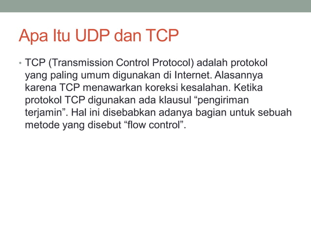 UDP (User Datagram Protocol) & TCP (Transfer Control Protocol) | PDF