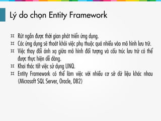 Báo cáo tốt nghiệp - XÂY DỰNG CHƯƠNG TRÌNH QUẢN LÝ NHÀ HÀNG VỪA VÀ NHỎ SỬ DỤNG ENTITY FRAMEWORK ...