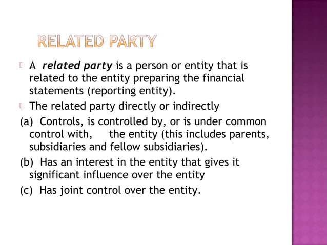 IAS 24 Related parties disclosure | PPT