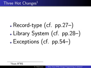 What Does R7RS Change Programming in Scheme? | PDF
