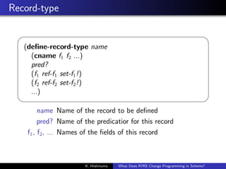 What Does R7RS Change Programming in Scheme? | PDF