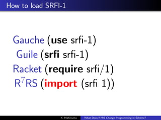 What Does R7RS Change Programming in Scheme? | PDF