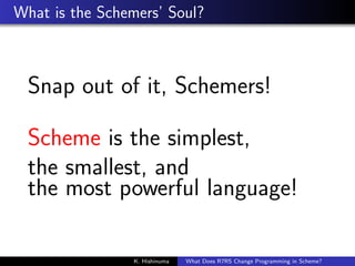 What Does R7RS Change Programming in Scheme? | PDF