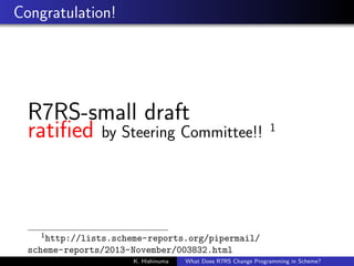 What Does R7RS Change Programming in Scheme? | PDF