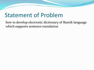 Electronic Dicitionary of Bantik Language | PDF