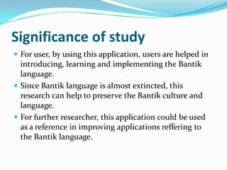 Electronic Dicitionary of Bantik Language | PDF