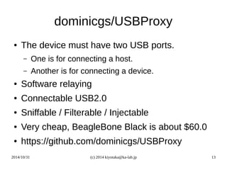MitM on USB -- Introduction of USBProxy -- | PPT