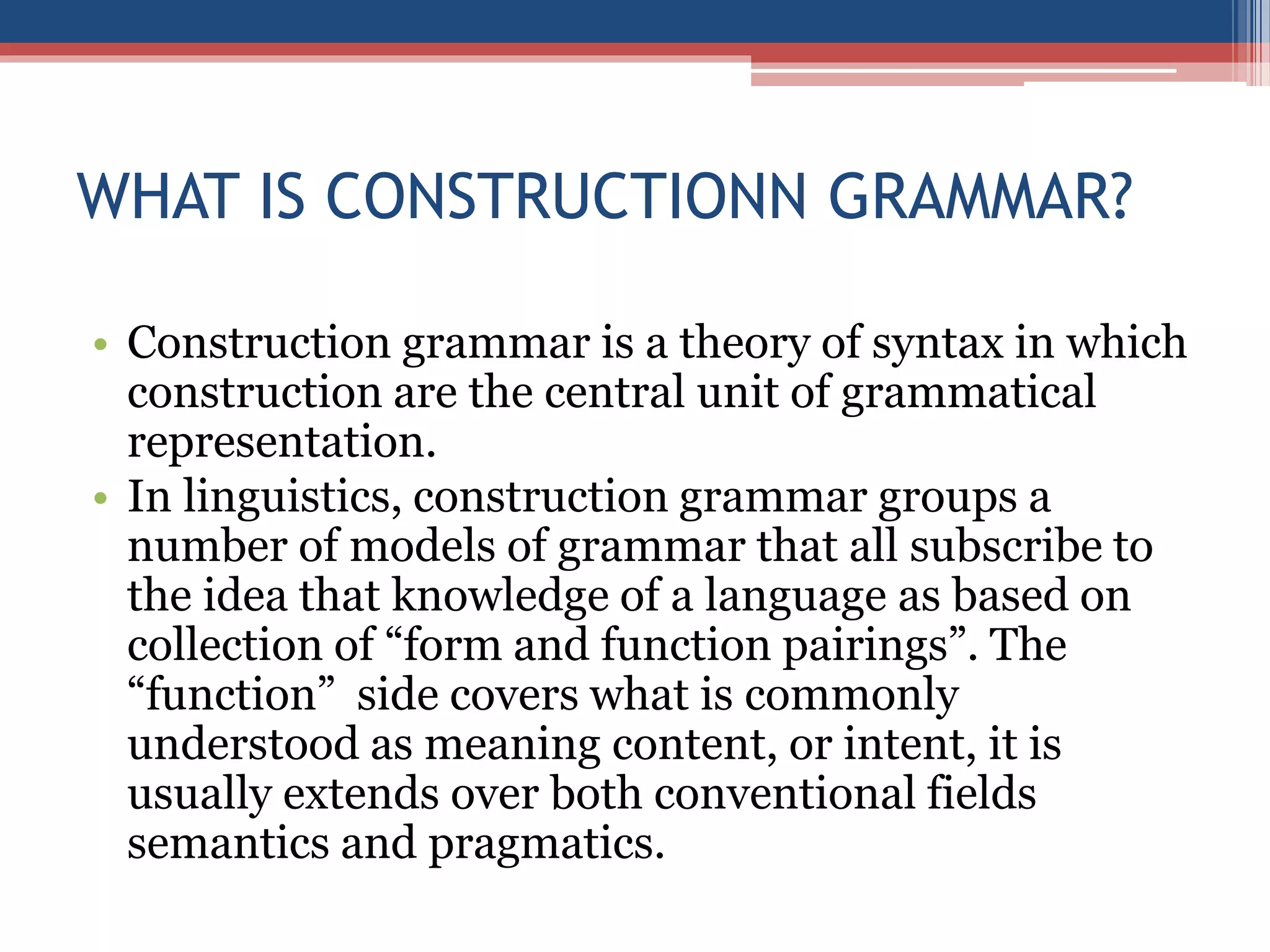 Construction Grammar | PPTX