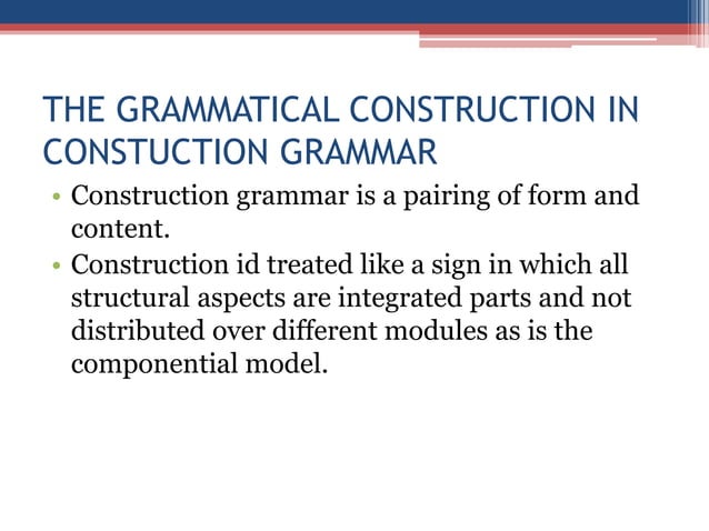 Construction Grammar | PPTX