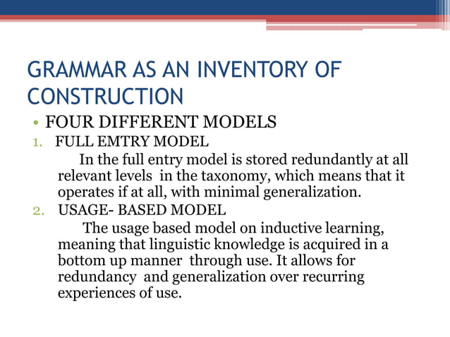 Construction Grammar | PPTX